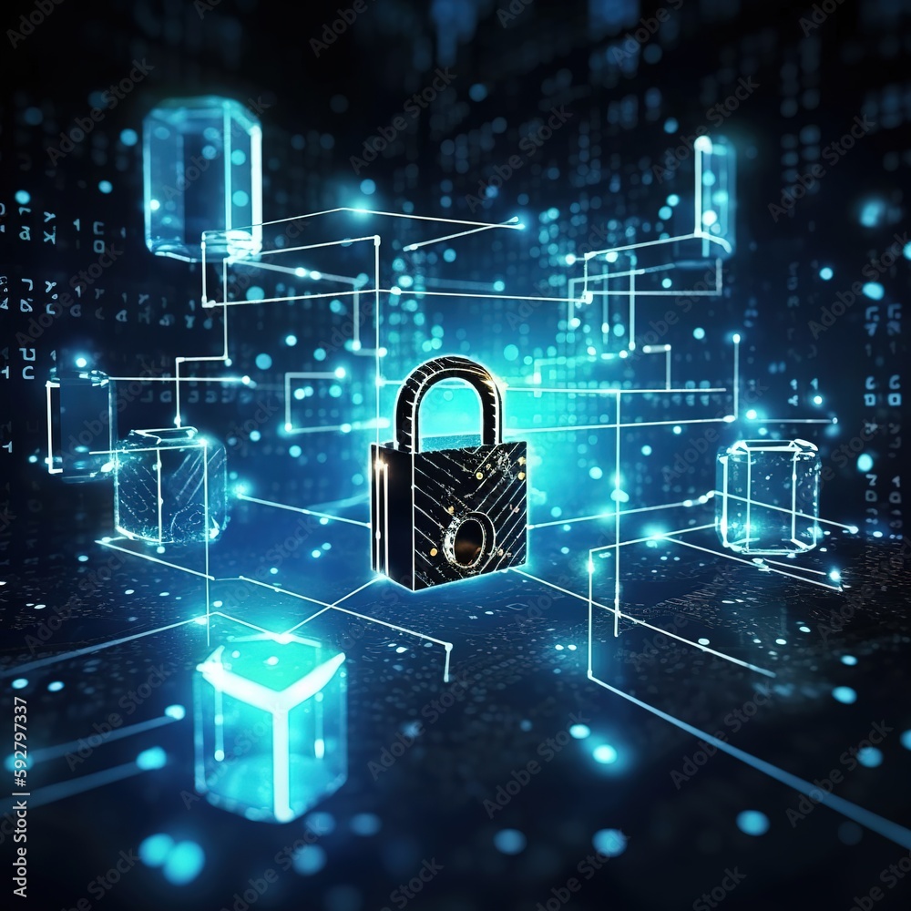 lock and key security. cyber security network, data protection ...