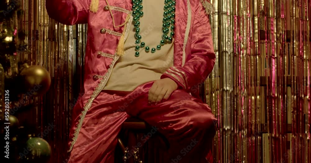 He spread his hands up, the joy of the holiday. Relaxed position of ...