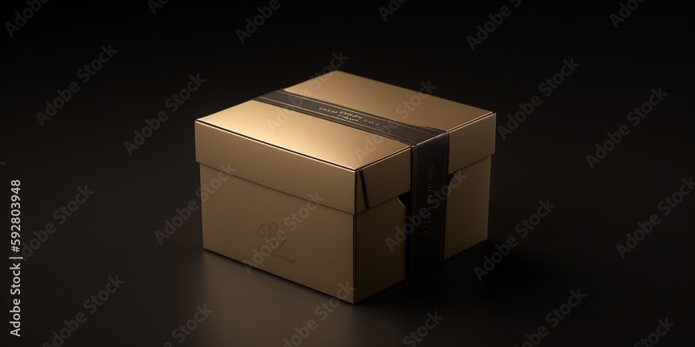 Craft paper box mockup. Copy space for text and logo. Empty carton ...