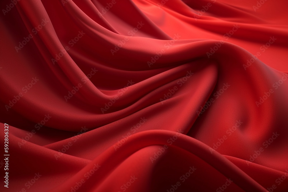Spectacular photograph of bright red fabric that simulates sand dunes ...