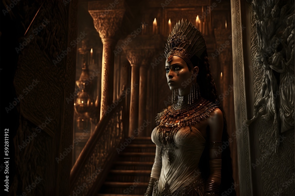 an ancient egyptian queen of vampires in her gothic castle goddess ...