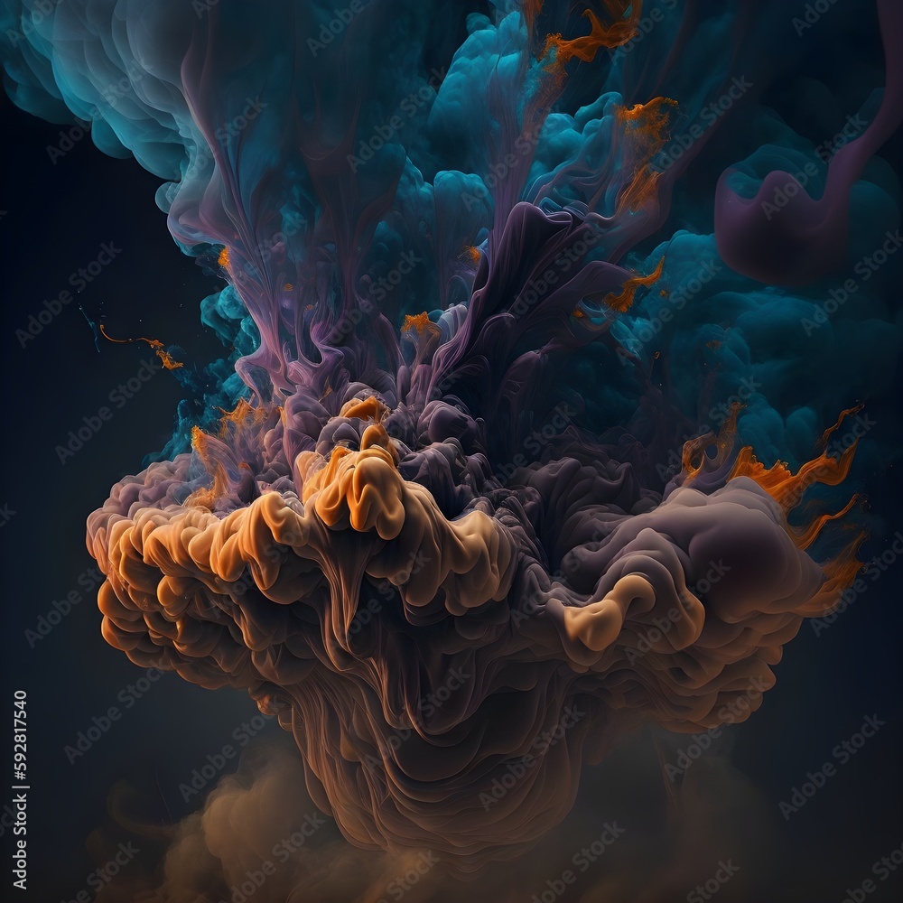 An explosion of gassy silk smoke beautiful stunning breathtaking Float ...