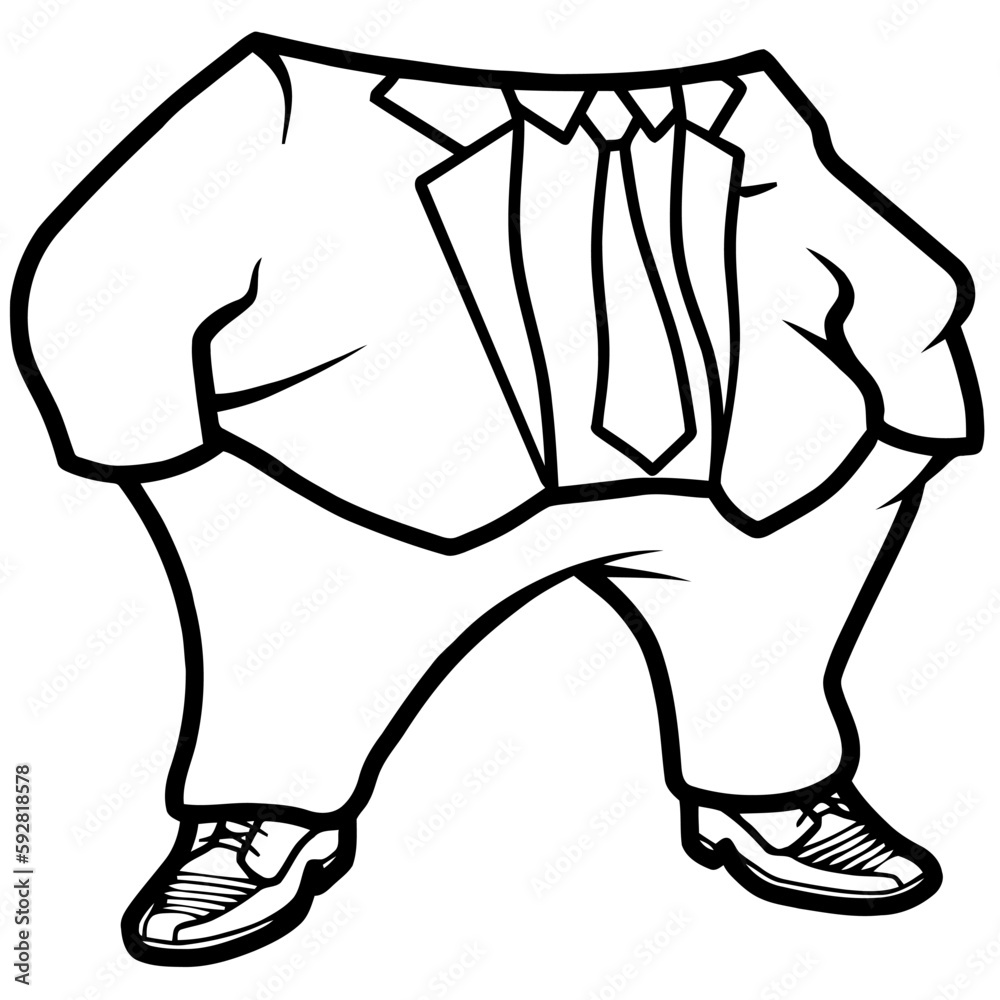 Vector Outline of the NAFO Fella body with suit and tie. Stock Vector ...