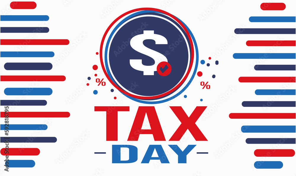 Tax Day background with United States Flag and patriotic design. Income ...