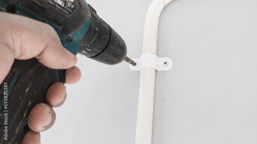 The process of installing electrical cable pipes in electrical ...