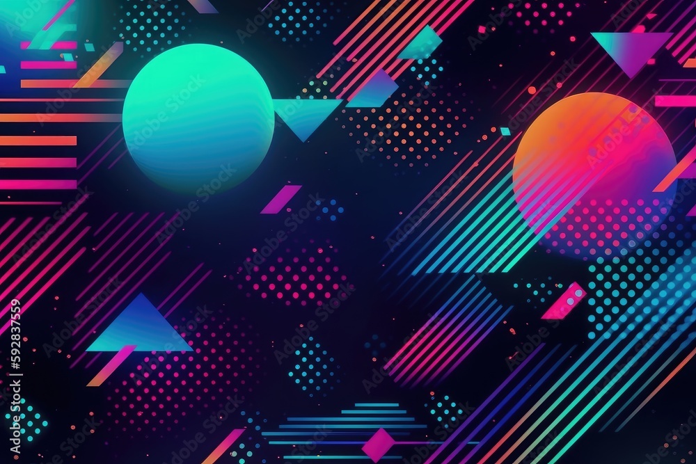 80s Neon Background with Noisy Gradient Texture - Generative AI 9 Stock ...