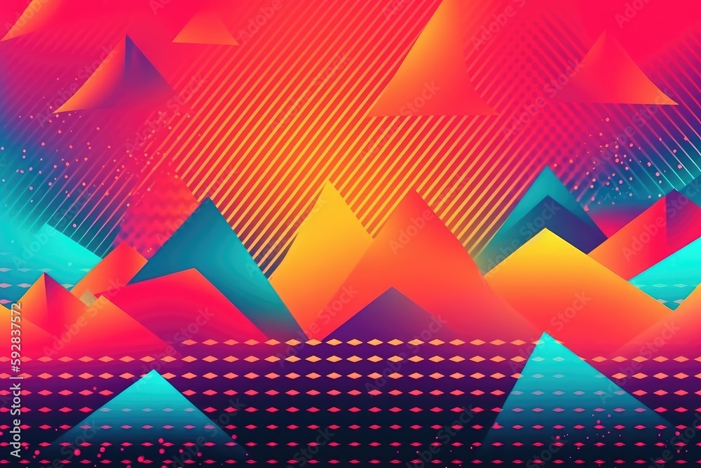 80s Neon Background with Noisy Gradient Texture - Generative AI 5 Stock ...