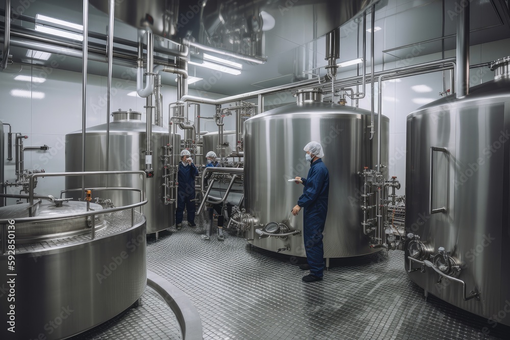 inside a processing plant, with workers carrying out various extraction ...