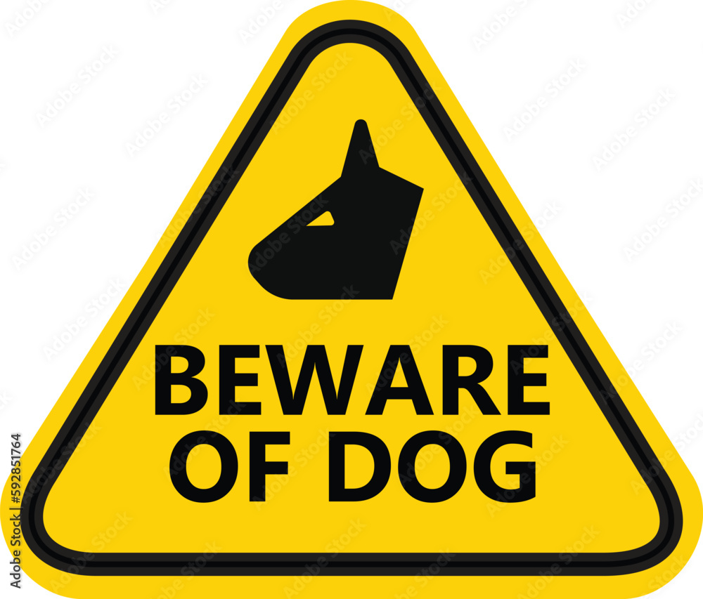 Beware of dog sign. Warning guard dog symbol. flat style. Stock Vector ...
