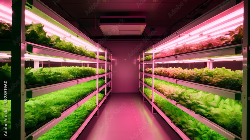 Vertical farming in an indoor agriculture setting using hydroponics ...
