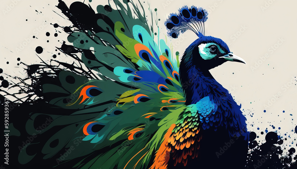 Peacock abstract wallpaper. Contrast background Peafowl in vivid colors ...