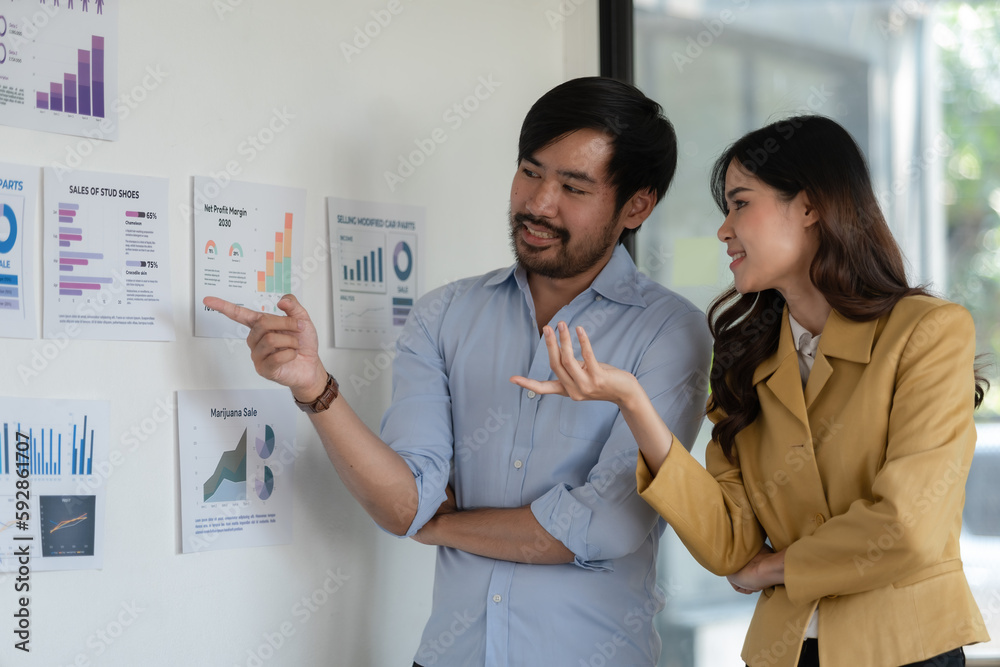 Project team business people discussing business development in a ...