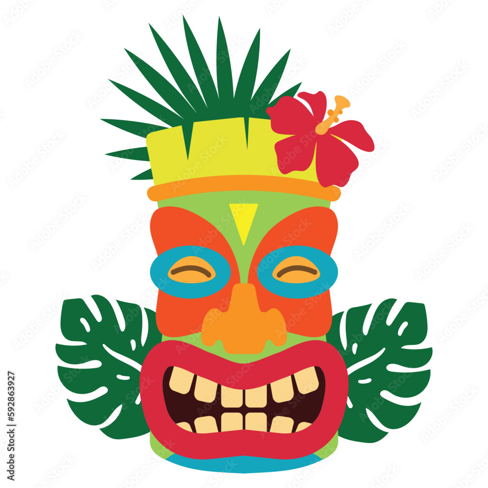 Happy Tiki Mask Clip Art