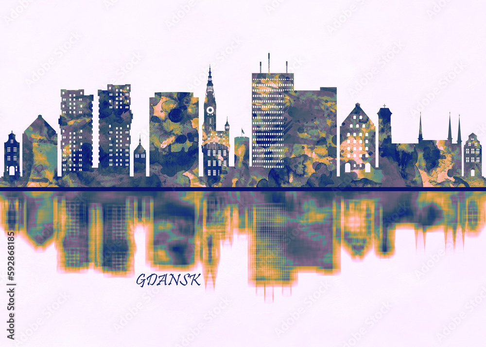 Gdansk Skyline Stock Illustration | Adobe Stock