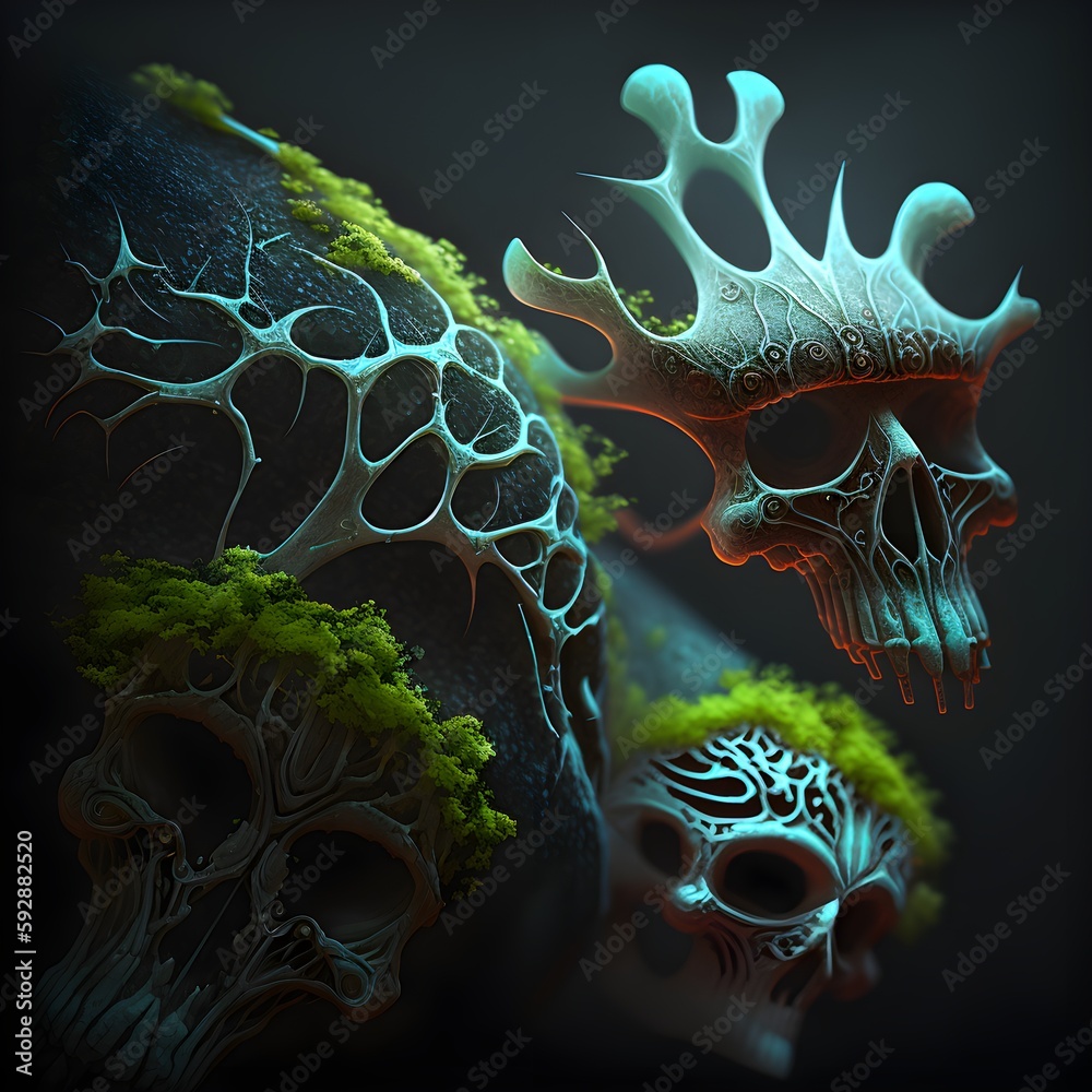 medival florenz made out of skulls low details high definition view ...