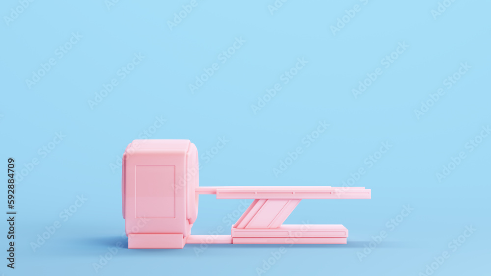 Pink Brain Scanner Rotating Computerized Tomography X-Ray Imaging ...