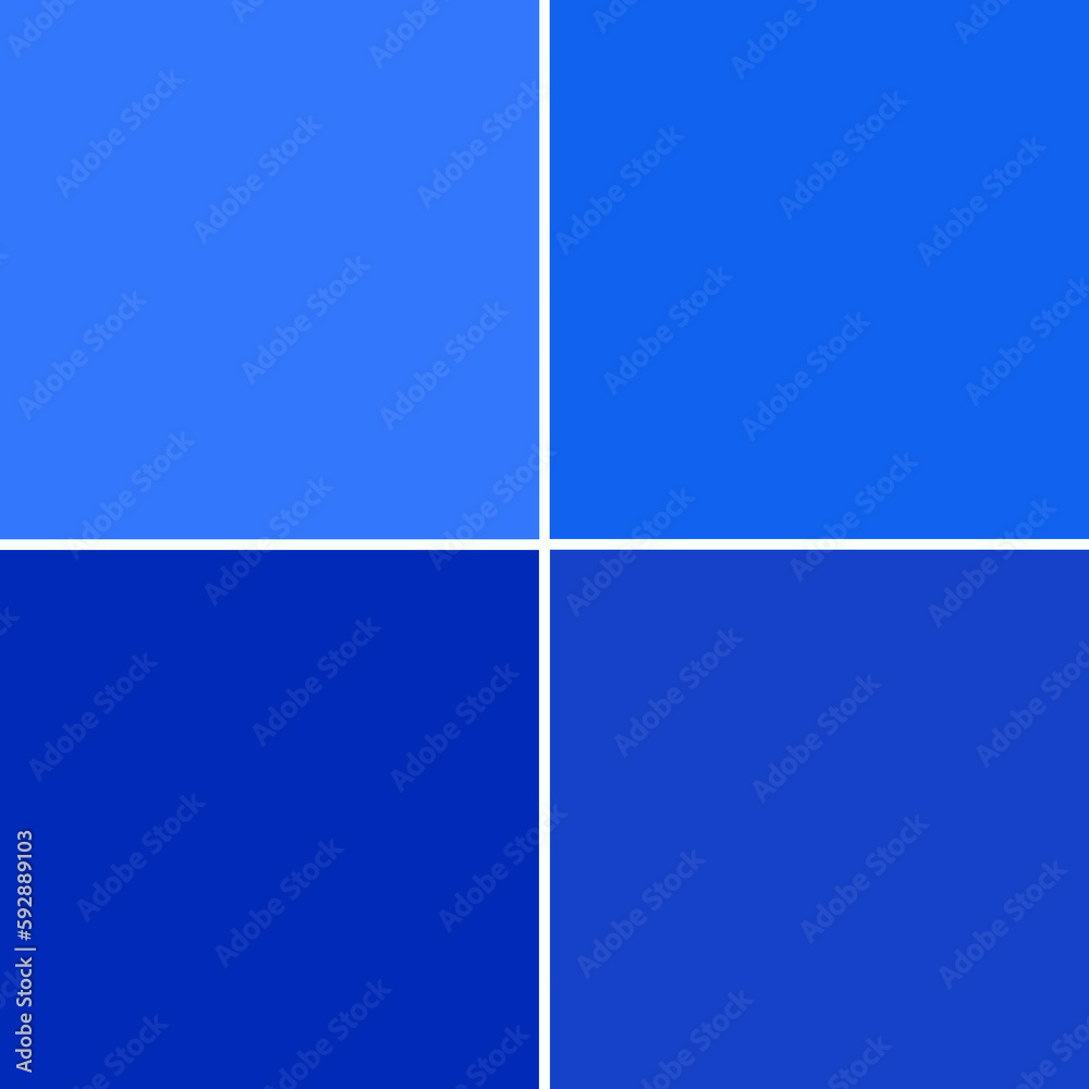 image of 4 blue square quadrants. light, medium an darker blue raster ...