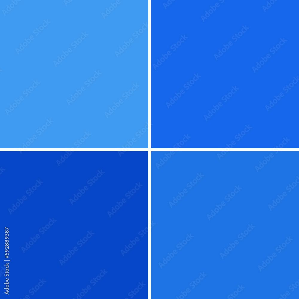 image of 4 blue square quadrants. light, medium an darker blue raster ...