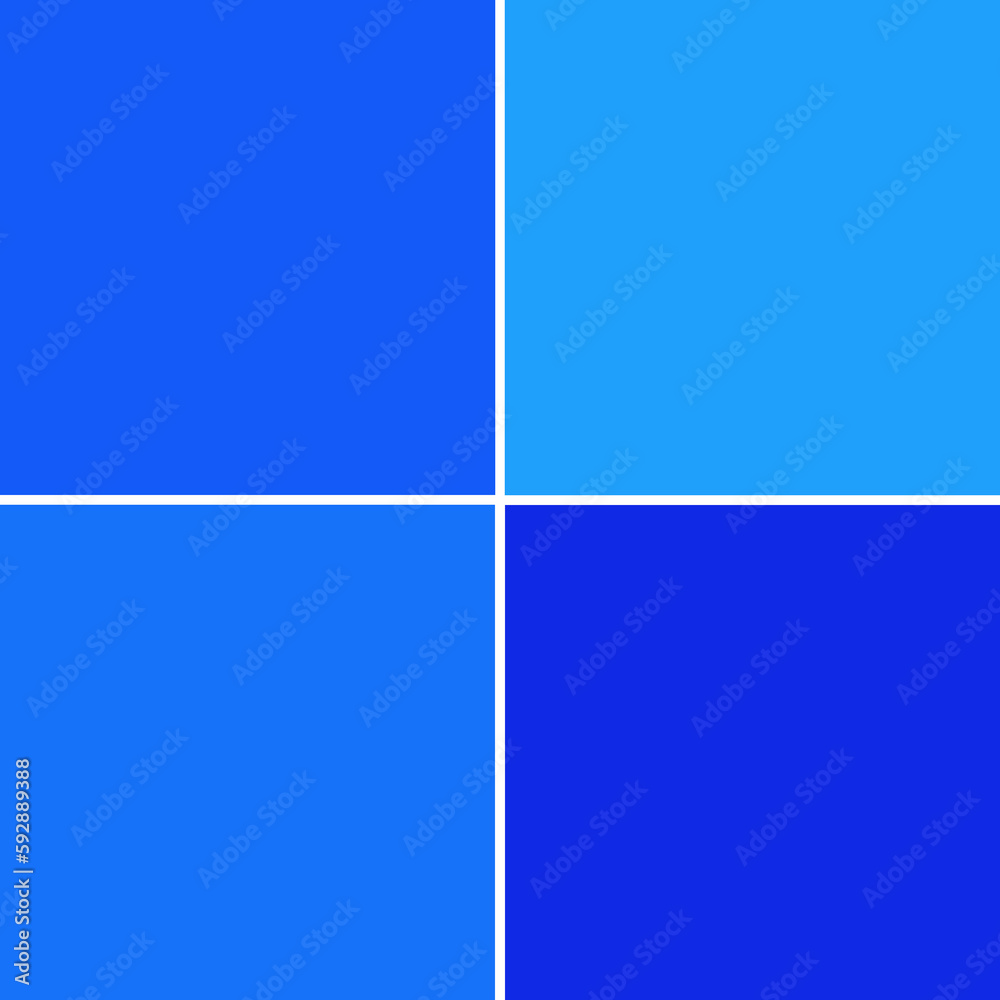 image of 4 blue square quadrants. light, medium an darker blue raster ...