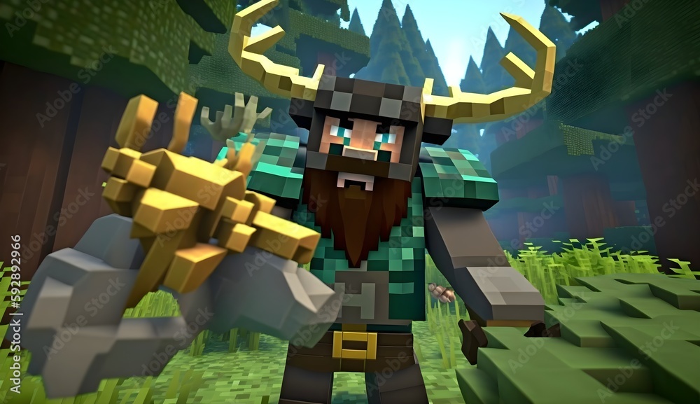 defeating Cernunnos with a crossbow in the new minecraft untamed forest ...