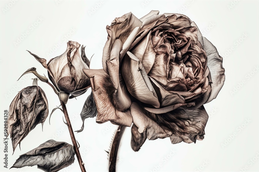 wilted rose sketch PNG illustration with transparent background ...