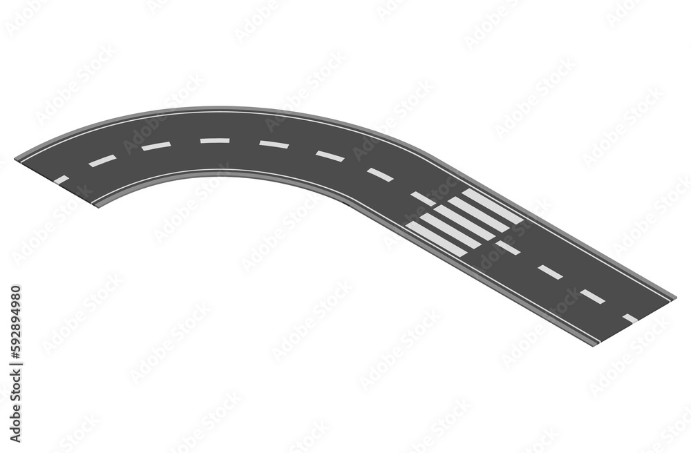 Isometric road element for highway city street map traffic creation ...