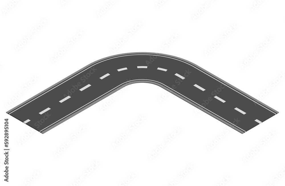 Isometric road element for highway city street map traffic creation ...