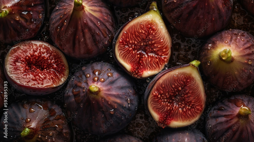 Fresh Fig Seamless Background with Glistening Droplets - Hasselblad ...