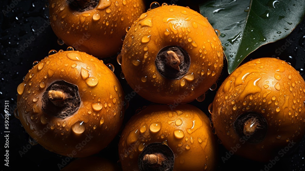 Fresh Loquat Seamless Background with Glistening Droplets - Hasselblad ...