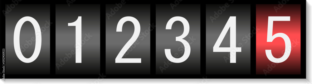 Counter display with numbers, vector cartoon Stock Vector | Adobe Stock