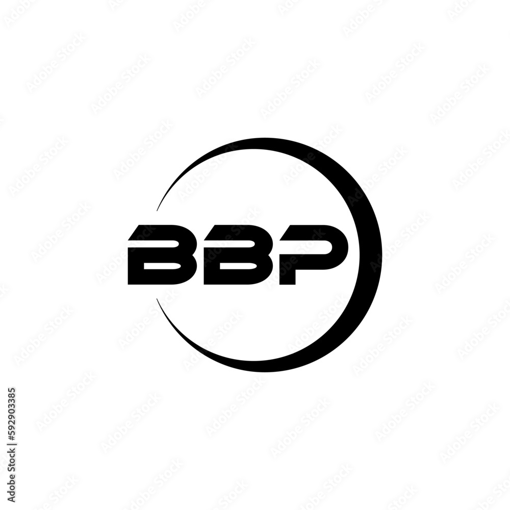 BBP letter logo design with white background in illustrator, cube logo ...