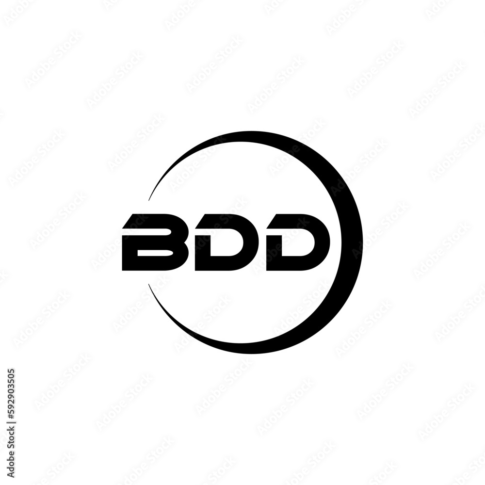 BDD letter logo design with white background in illustrator, cube logo ...