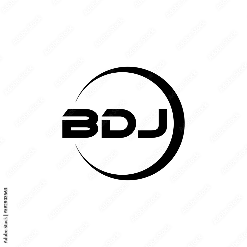 BDJ letter logo design with white background in illustrator, cube logo ...