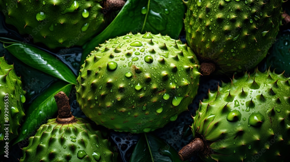 Fresh Soursop Seamless Background with Glistening Droplets - Hasselblad ...
