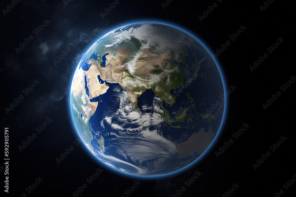 Realistic earth planet in space. Created with Generative AI Technology ...