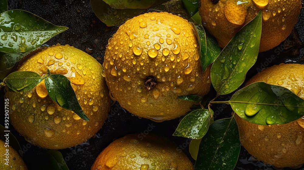 Fresh Yuzu Seamless Background with Glistening Droplets - Hasselblad ...