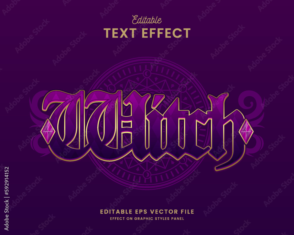 decorative editable witch text effect vector design Stock Vector ...