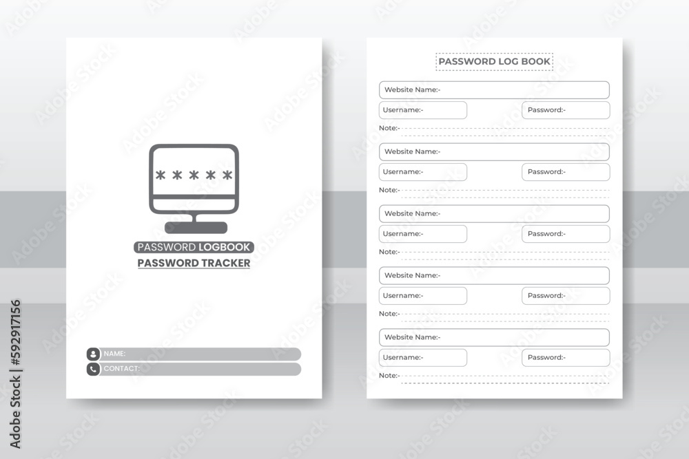 Password notebook. Printable Password Log A4 Size Easily Editable ...