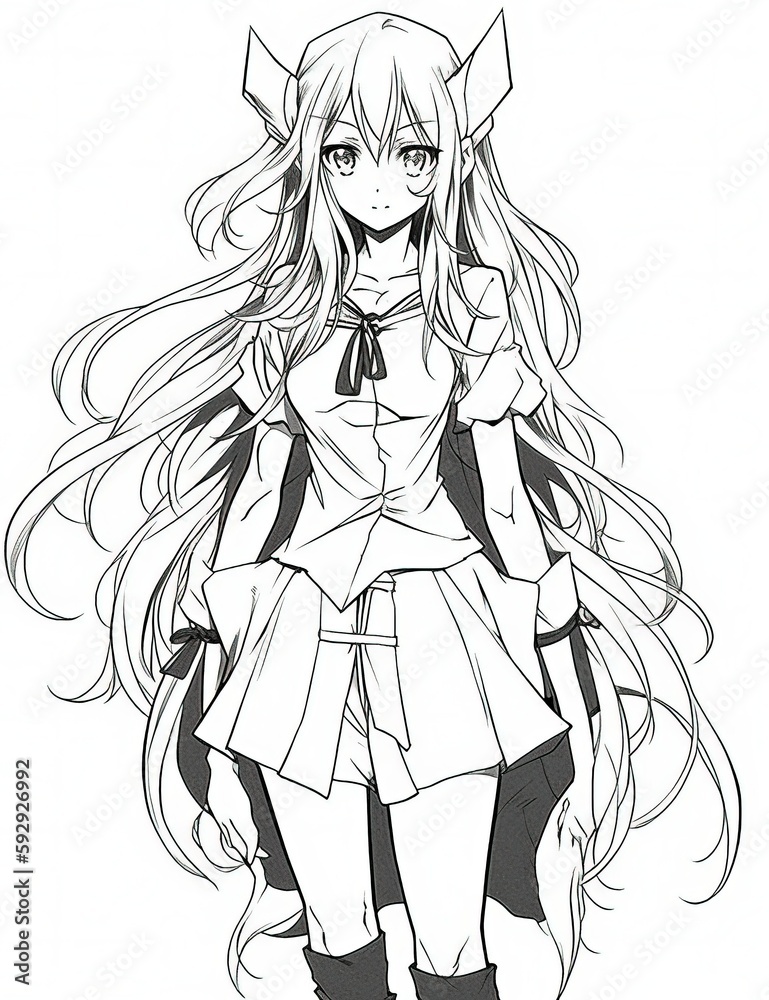 Japanese traditional cartoon character illustration, coloring image ...