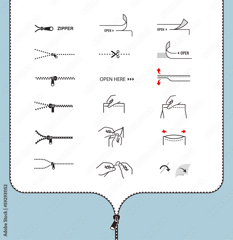 A set of icons for opening and closing packages. Makes your design more ...