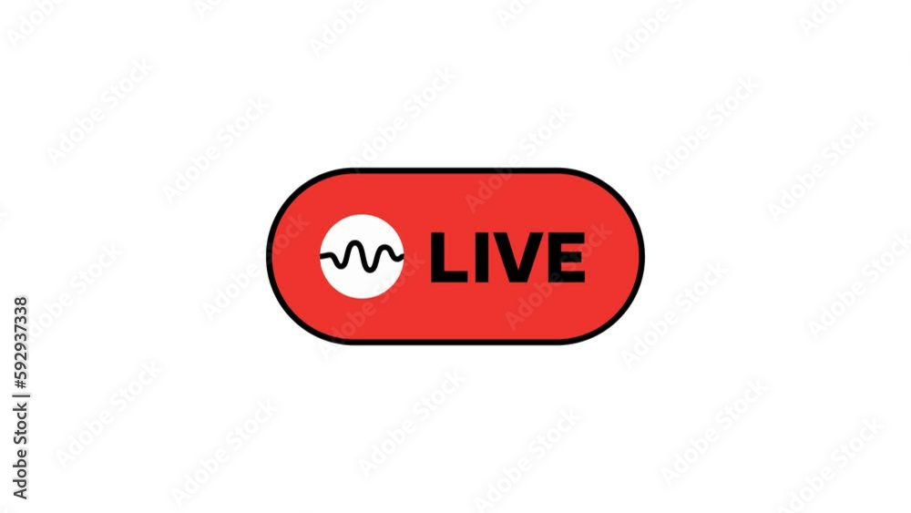 live button animation icon, animated live button for channel, Live ...