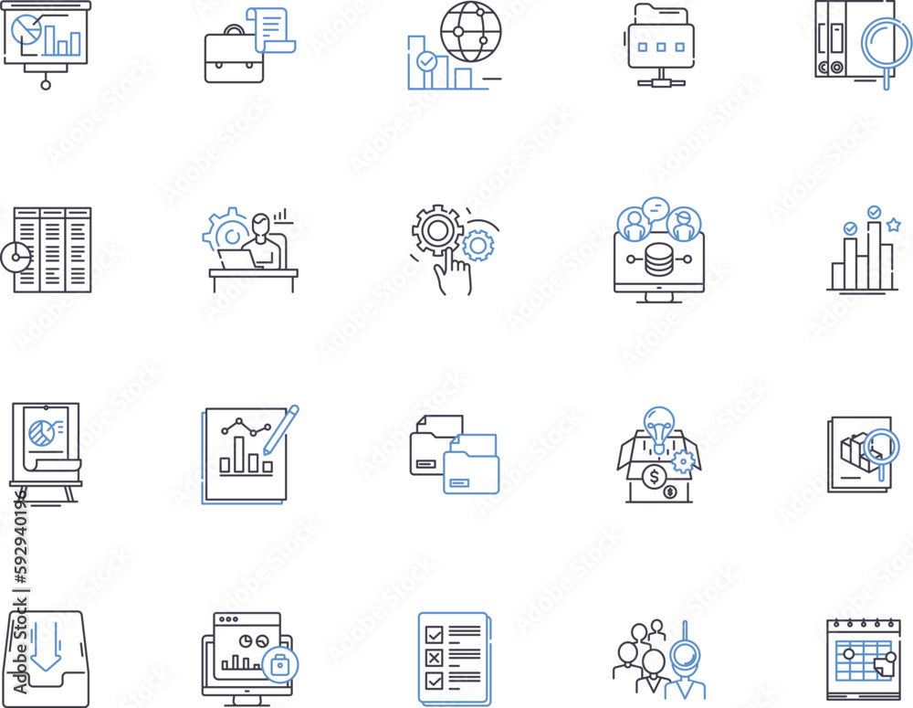 Database outline icons collection. Database, DBMS, RDBMS, SQL, Oracle ...