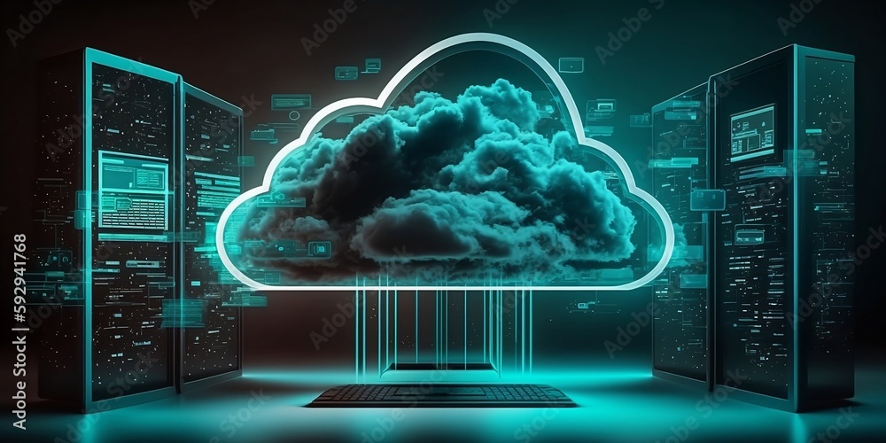 Cloud technology concept. Data center concept. Modern cloud ...