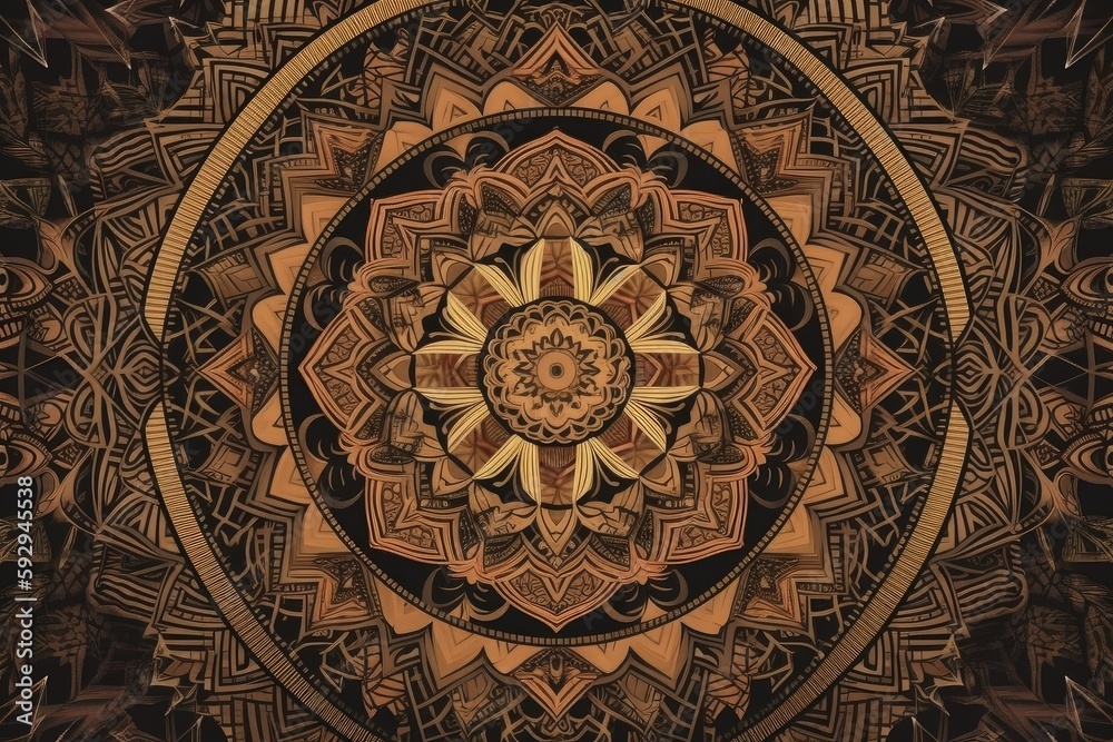 mandala with repeating geometric patterns and sacred geometry, created ...