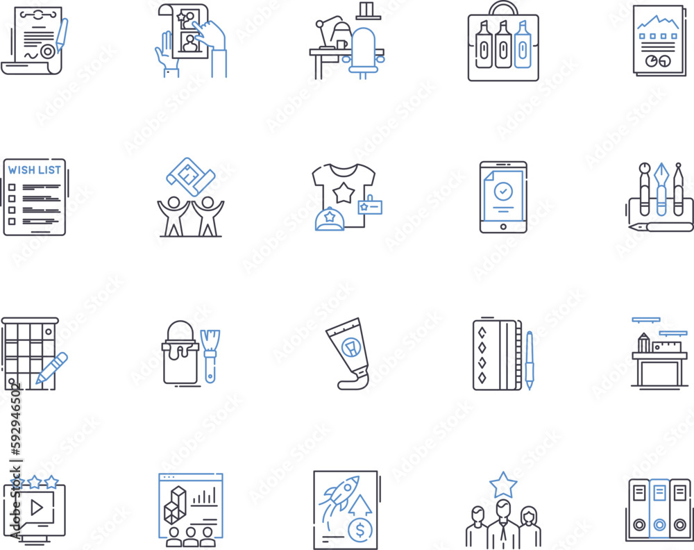 Designer outline icons collection. Designer, stylist, tailor, creator ...