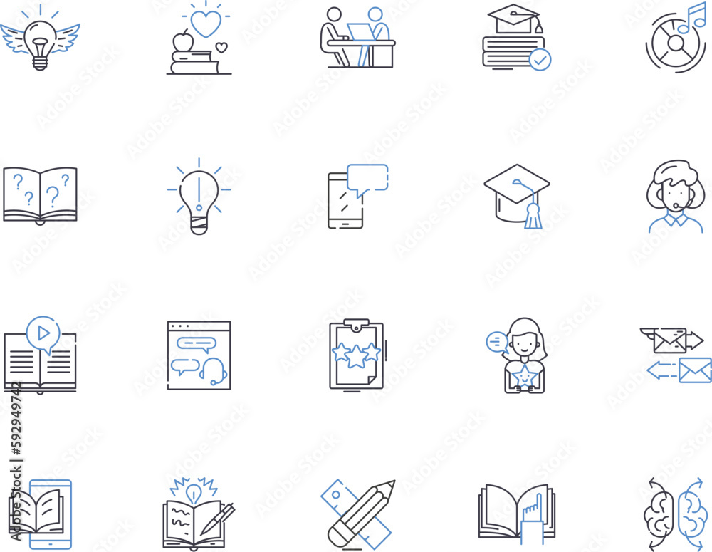 Learning outline icons collection. Instruction, Education, Enrichment ...