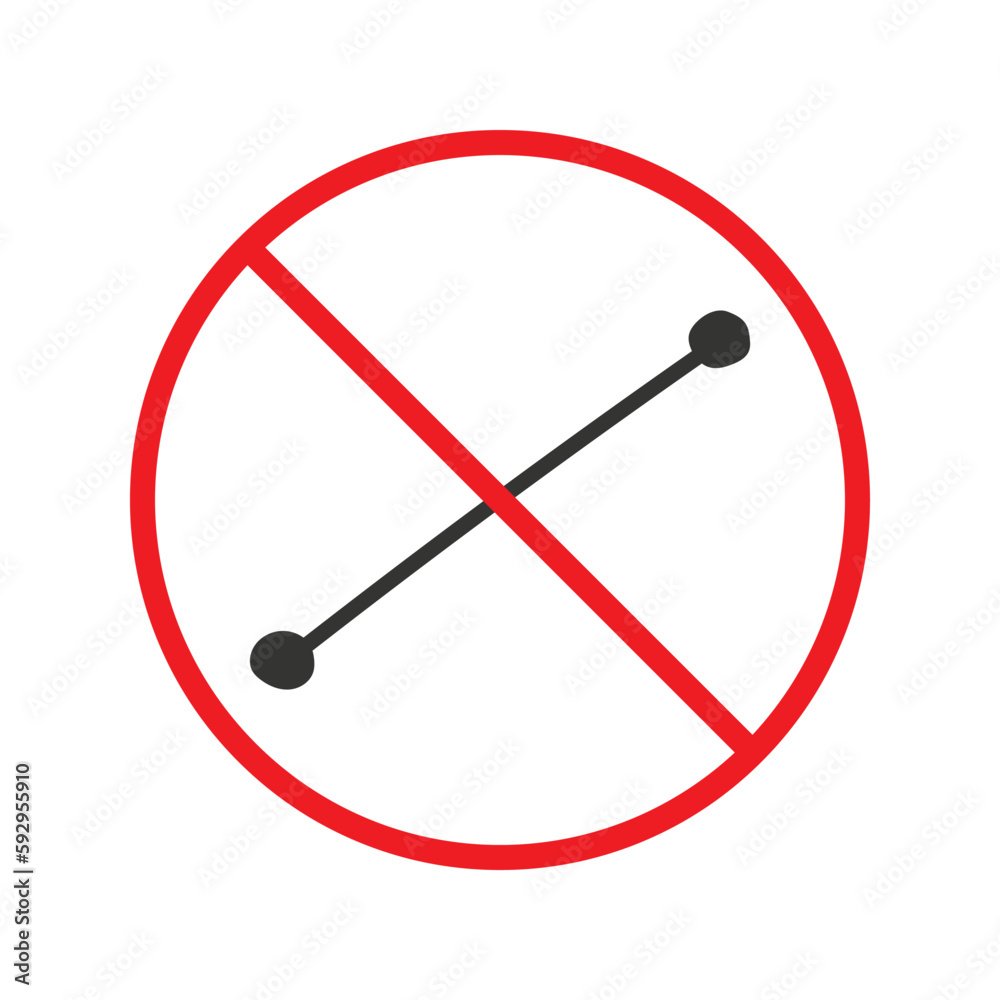 Forbidden hand drawn line with two points vector icon. Line segment ...