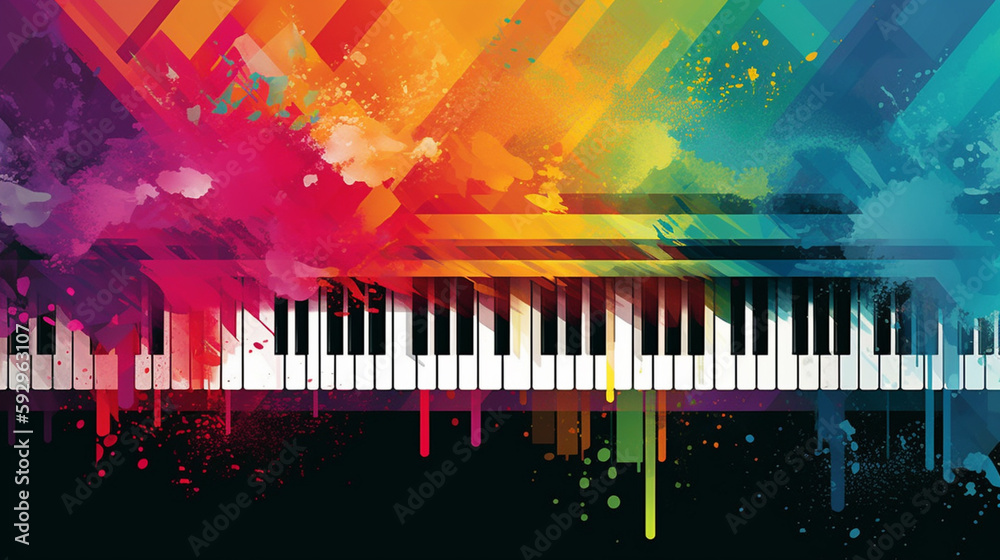 piano keyboard. minimal concept design Generative AI Stock Illustration ...