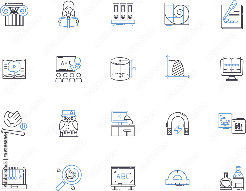 High school outline icons collection. Highschool, Education, Academics ...