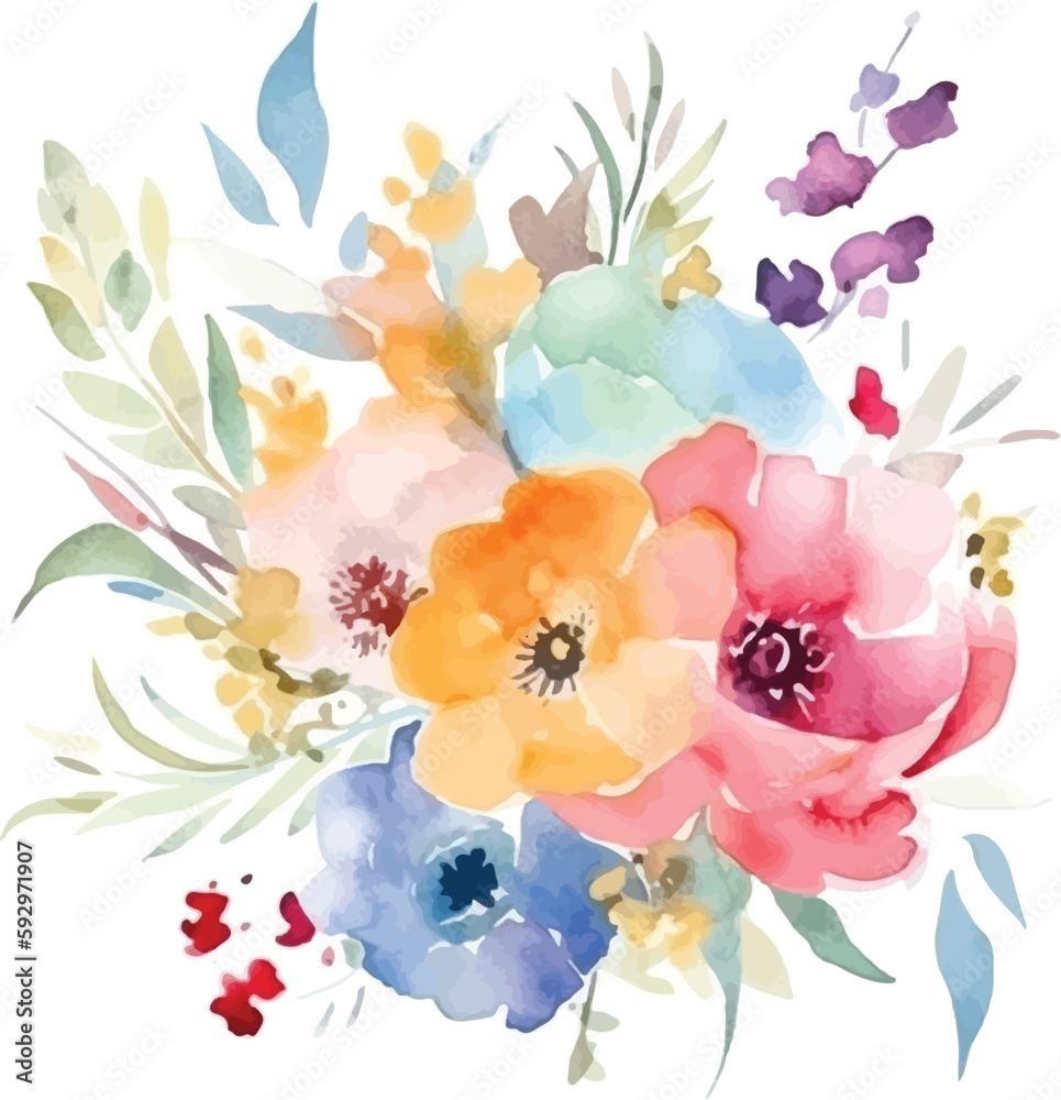 beautiful-romantic-watercolor-flower-with-roses-bouquet-decorated-for